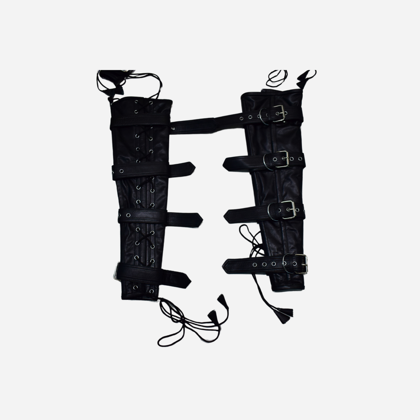 Genuine Black Leather Restraints Arm & Leg Binders Set With Lacing ...