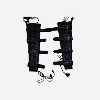 Genuine Black Leather Restraints Arm & Leg Binders Set With Lacing ...
